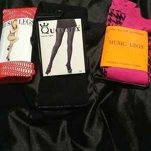 Music Legs | Accessories | 2 Music Legs Queentex Tights Sz41 59 | Poshmark